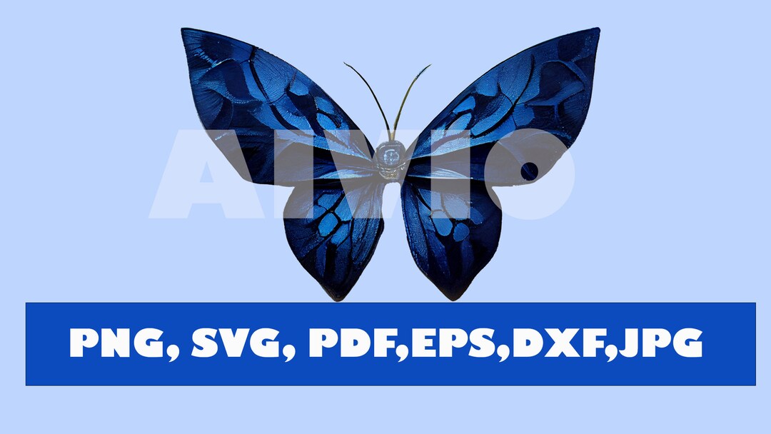 Blue Butterfly SVG, PNG, PDF - Etsy