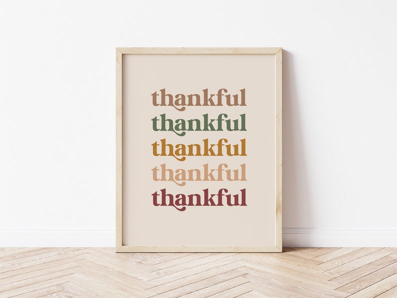 Thankful Wall Art Print Thanksgiving Printable, Fall Wall Art Print ...