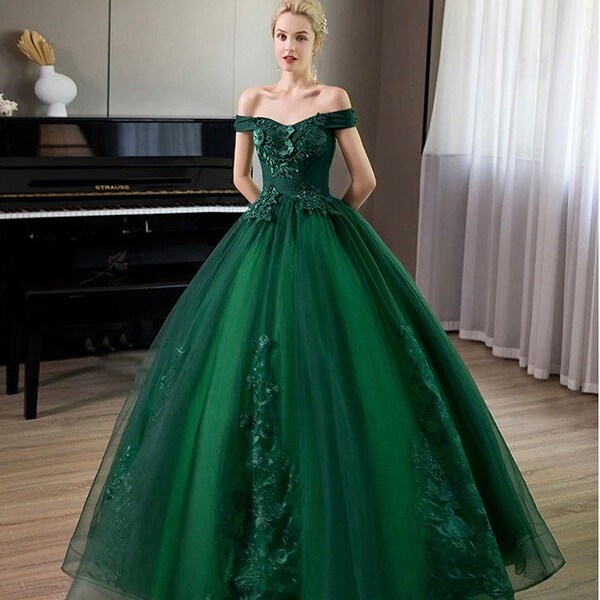 Emerald Green Dress - Etsy