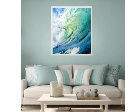 Ocean Wave Photo Coastal Photography Prints Large Wave Turquoise Print ...