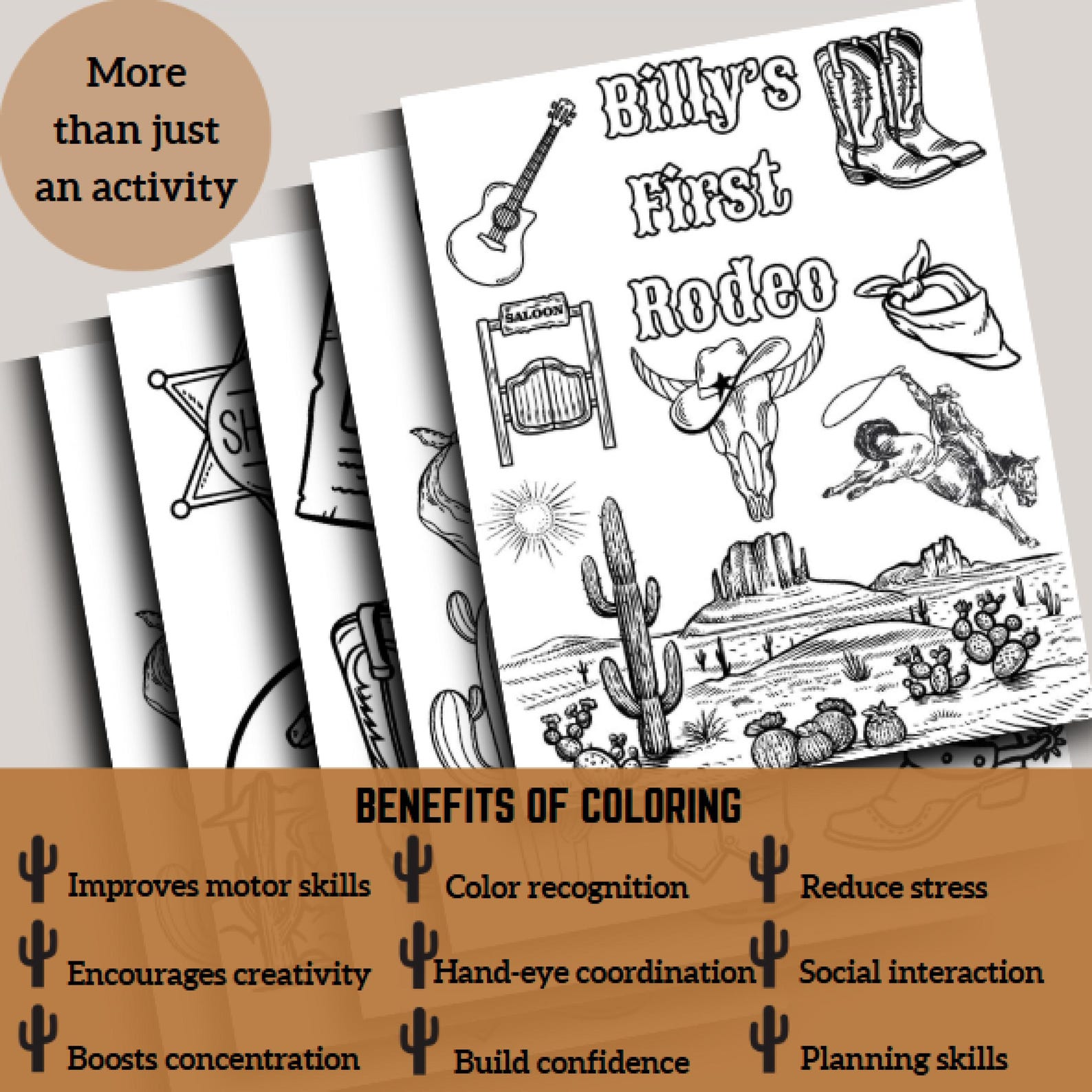 Cowboy Coloring Sheet Rodeo Birthday Coloring Page Printable Western ...