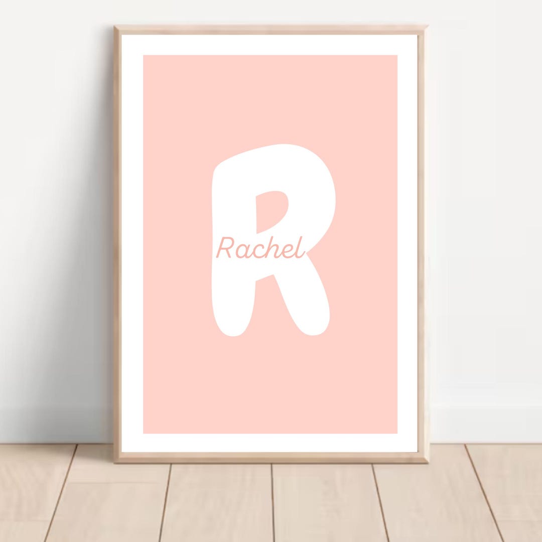Printable Name Sign Nursery Letter Print Custom Initial Print Name Sign ...