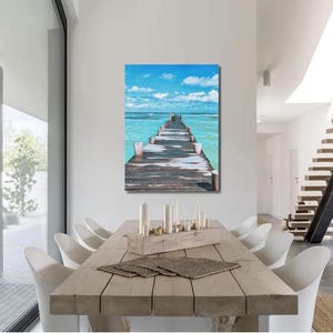 Wooden Pier Sea Print Beach Artwork Wood Jetty Home Decor Printable ...