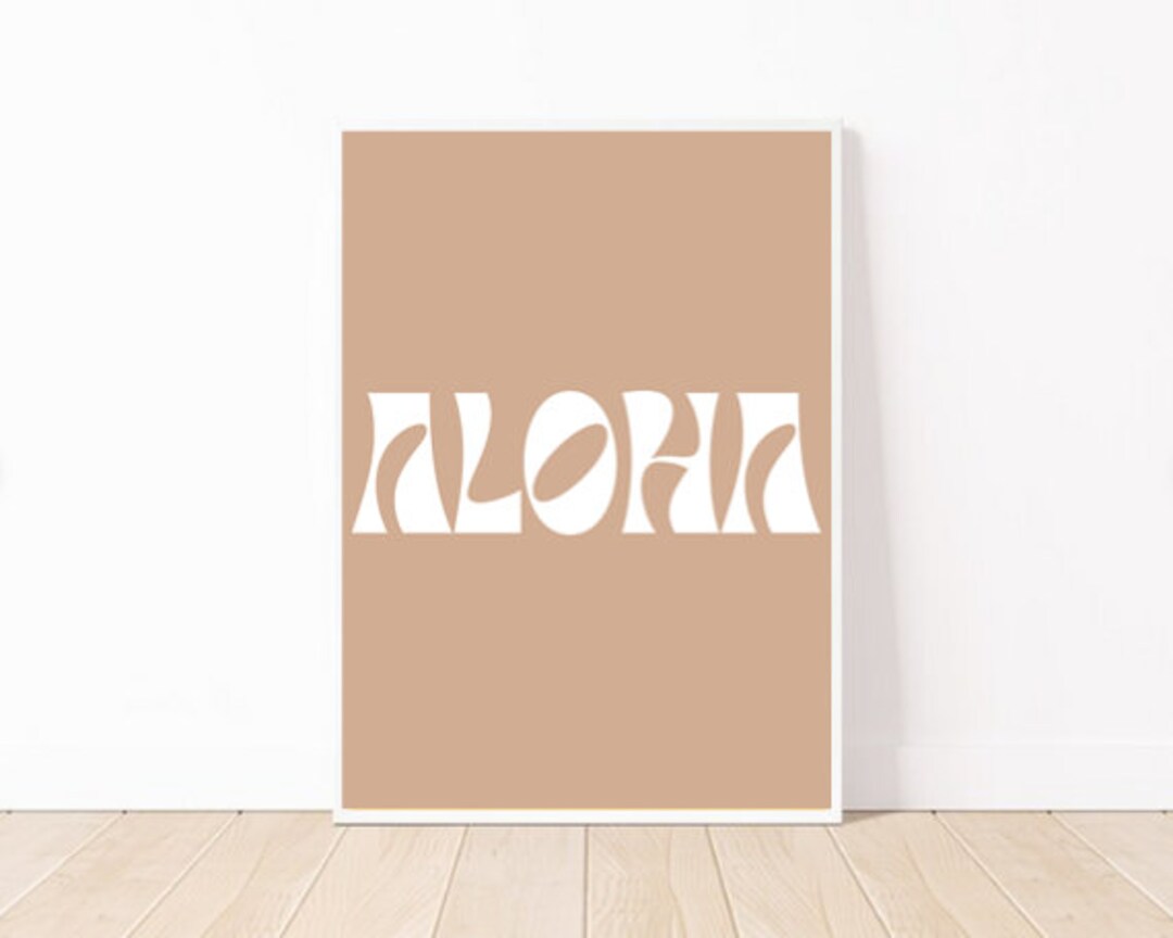 Aloha Boho Wall Art Typography Poster Digital Print Aesthetic Posters ...
