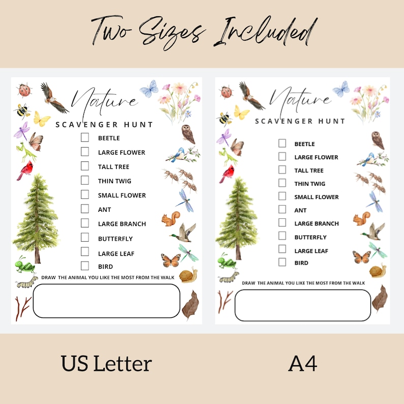 Nature Scavenger Hunt Printable Outdoor Treasure Hunt for Kids Camping ...