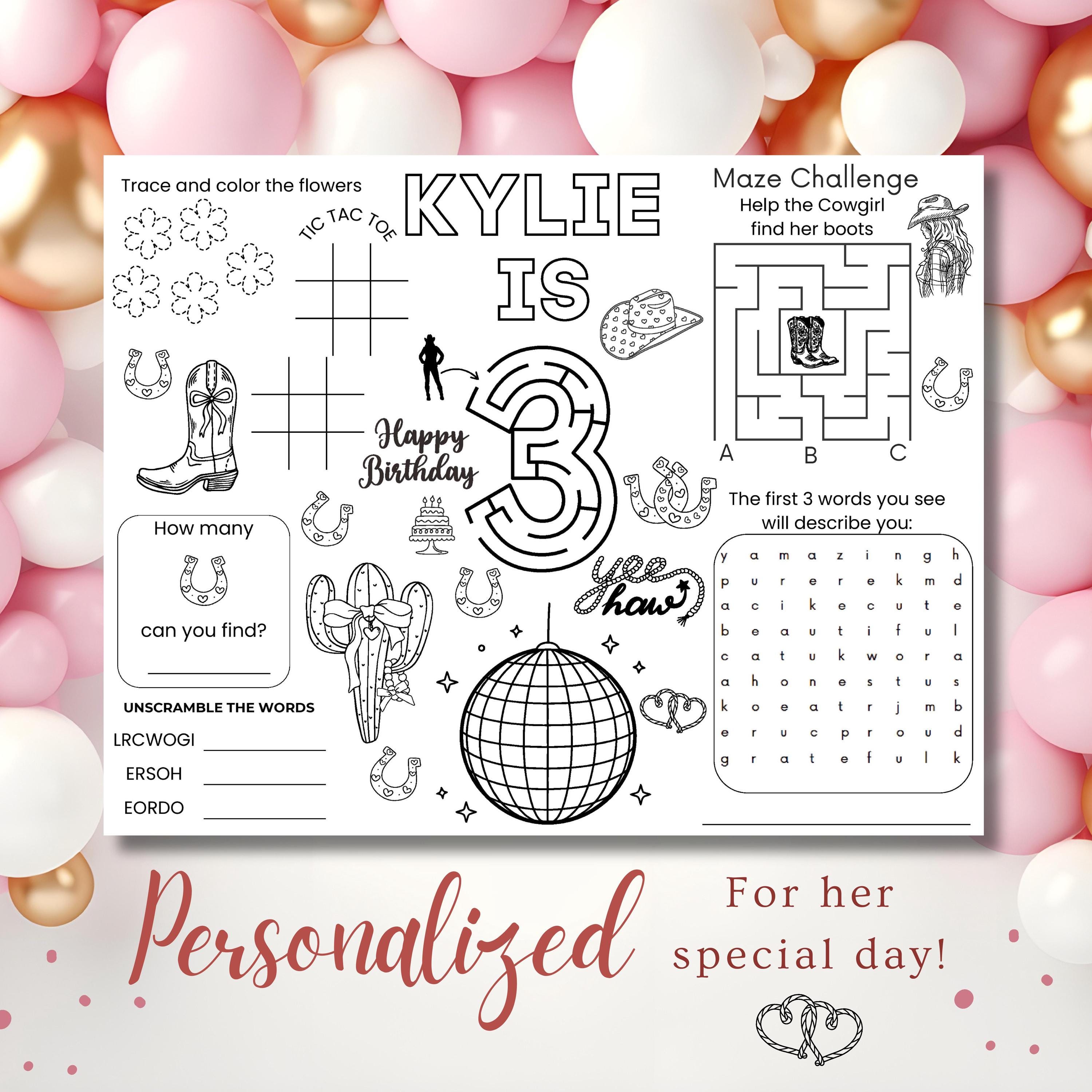 Disco Cowgirl Party Activity Girl Coloring Sheet Cowgirl Birthday Party ...