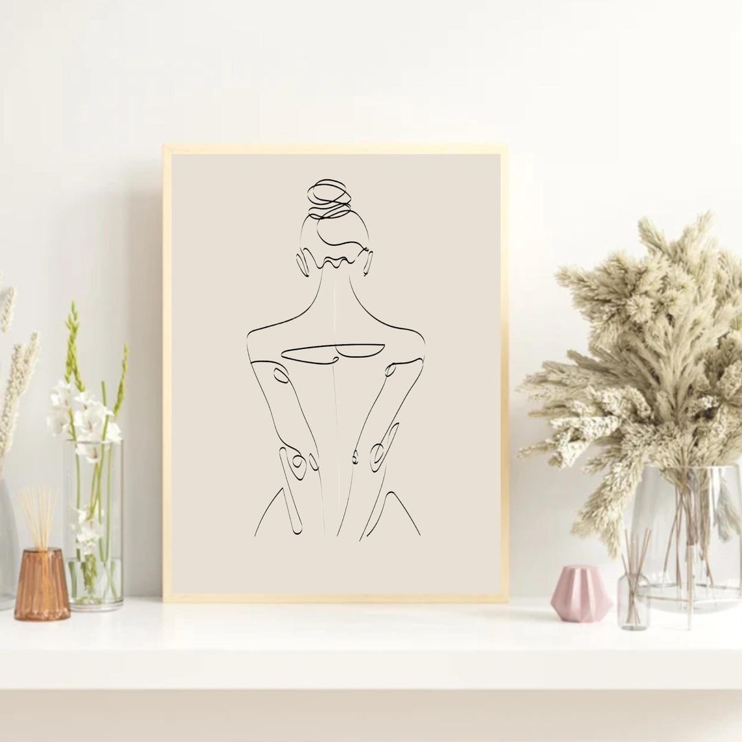Woman Line Drawing Art Print Minimalist Female One Line Print Female ...