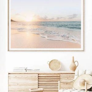 Pastel Ocean Print Coastal Wall Art Beach Decor Modern Ocean Wall Art ...