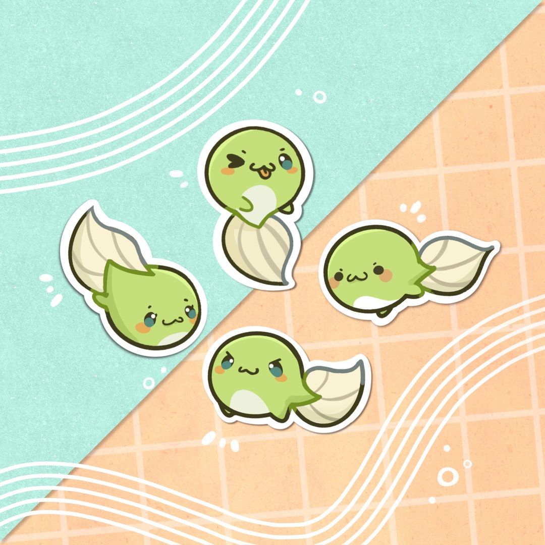 Tadpole Sticker Pack Cute Baby Frog Fish Set Kawaii Pond Pals Friends ...
