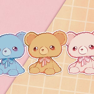 Teddy Bear Sticker Plushie Inspired Cute Baby Bear Kawaii Aesthetic ...