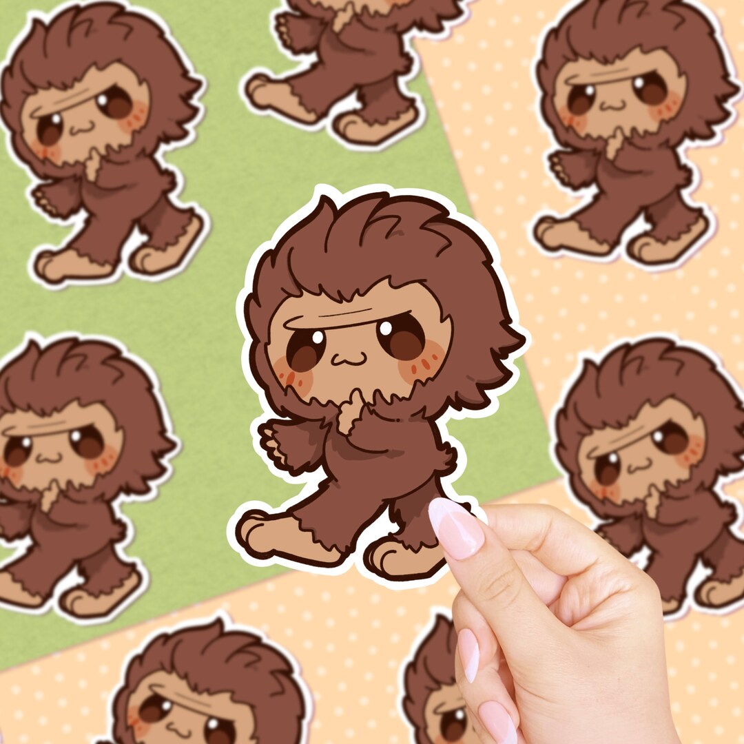 Cute Big Foot Waterproof Vinyl Sticker Chibi Sasquatch - Etsy
