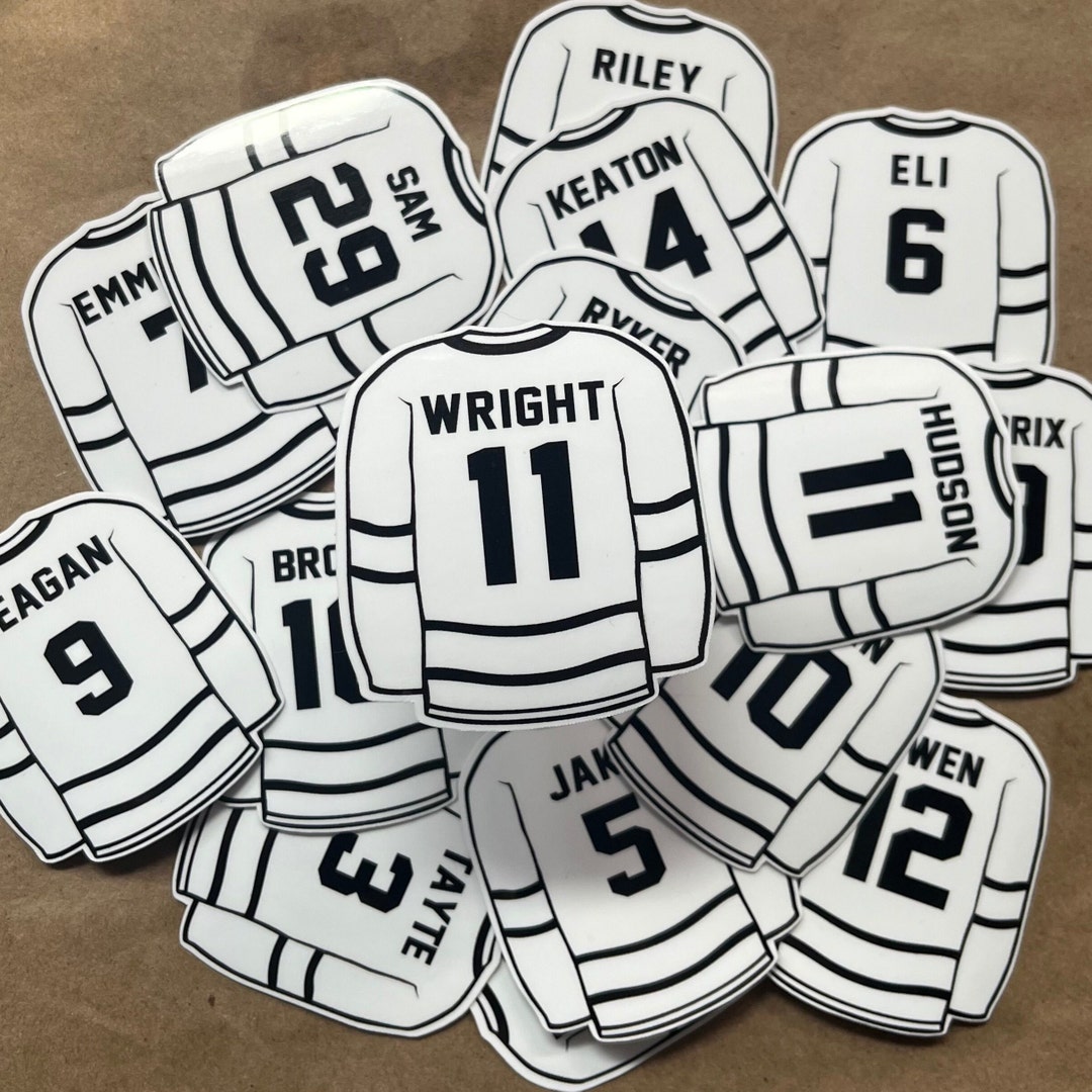 Hockey Jersey Sticker Custom Sticker Choose Name, Number and Jersey ...