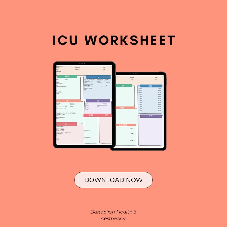ICU Report Template - Etsy
