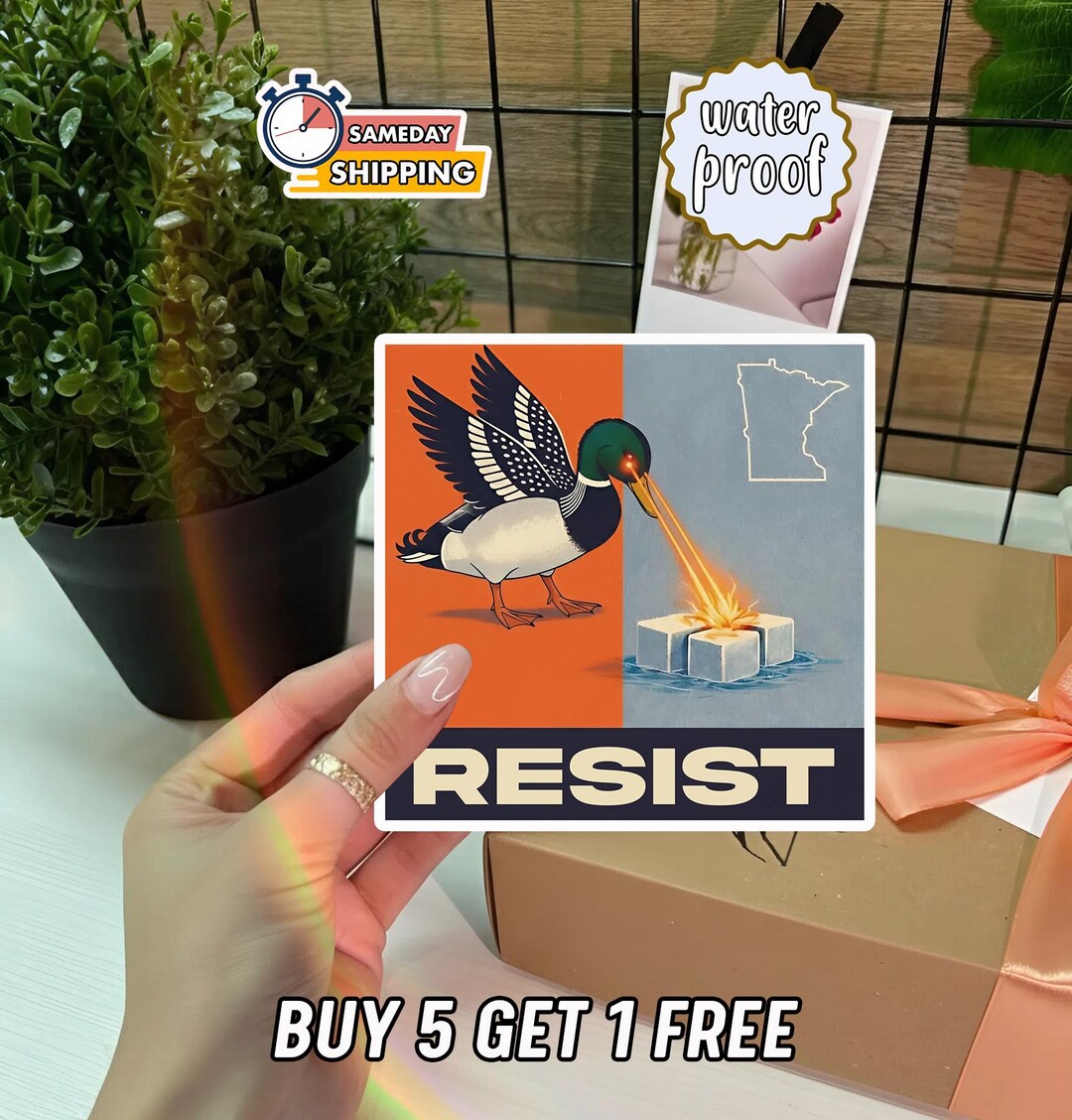 Minneapolis Resist Sticker, Laser Loon Design, Minnesota Activist Decal ...