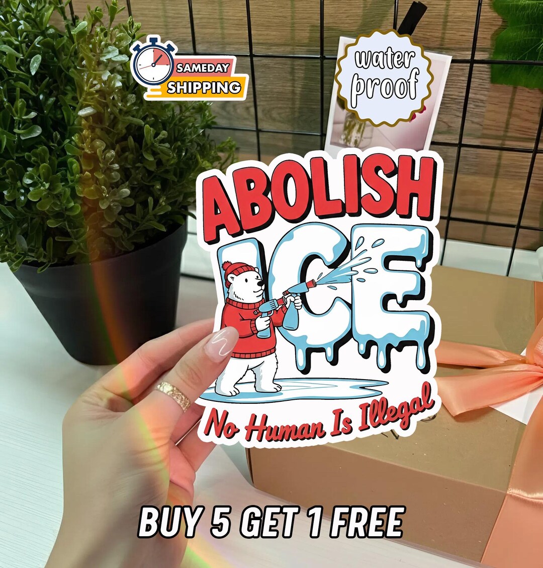 Immigration Justice Activism Sticker, No Human is Illegal Vinyl Decal ...