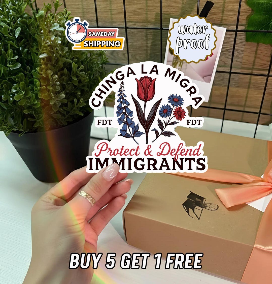 Immigrant Rights Vinyl Sticker, No Human is Illegal Protest Decal ...