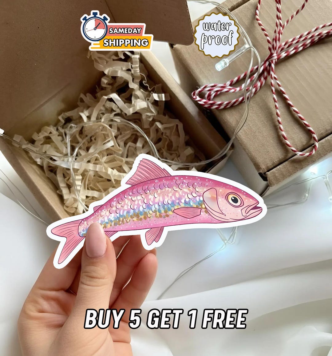 Silly Sardines Glitter Sticker, Funny Fish Vinyl Decal, Cute Sparkly ...