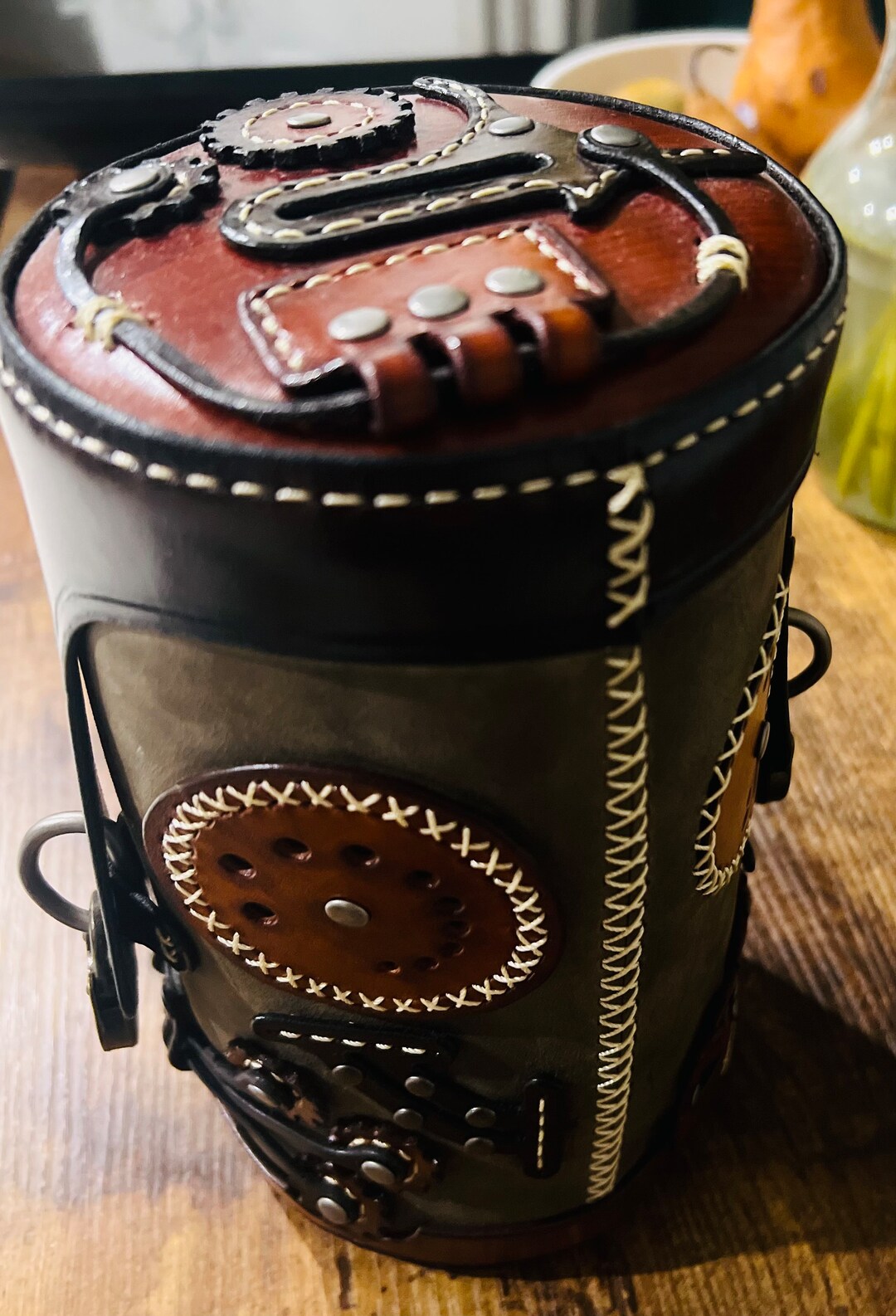 Steam Punk Leather Money Box Piggy Bank Handmade - Etsy