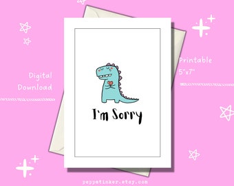 Printable Cute Crying Duck Sorry Card, Cute Apology Card, Printable ...
