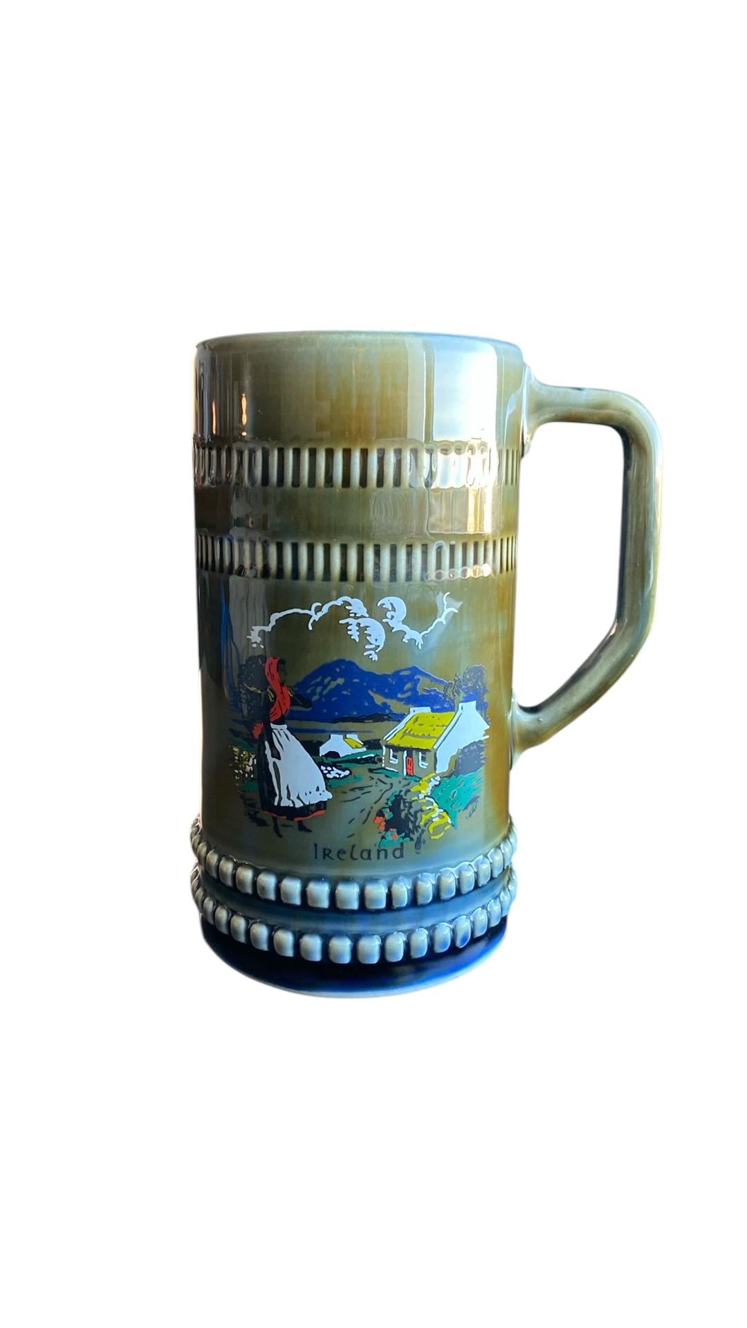 Irish Porcelain Big Beer Mug / Stein - Jade Green Made in Ireland 18 Oz ...