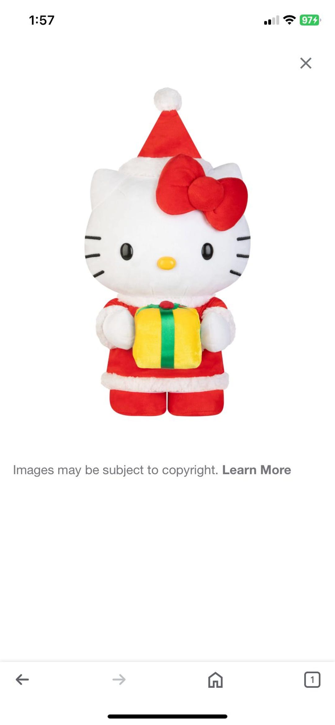 Christmas Hello Kitty in Santa Outfit With Present Holiday Greeter - Etsy