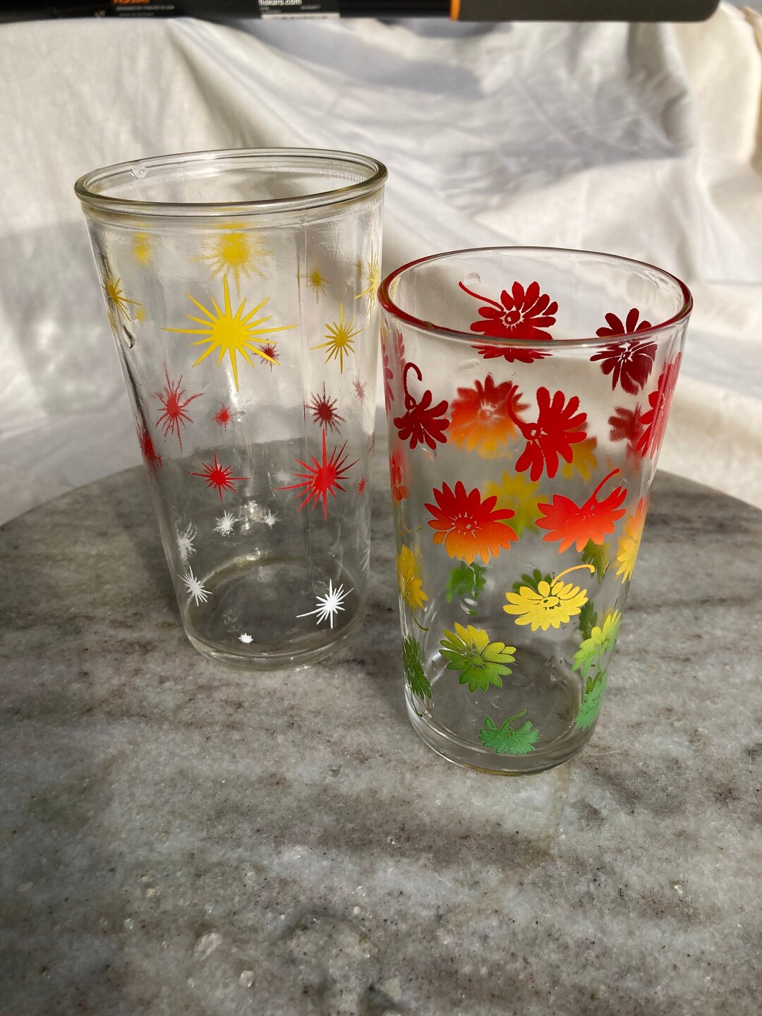 Pair of Bright Mid-century Drinking Glasses, Also Called Jelly Jars - Etsy
