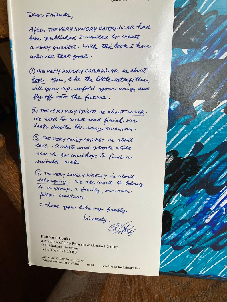 First Edition Signed Eric Carle's the Very Lonely Firefly - Etsy