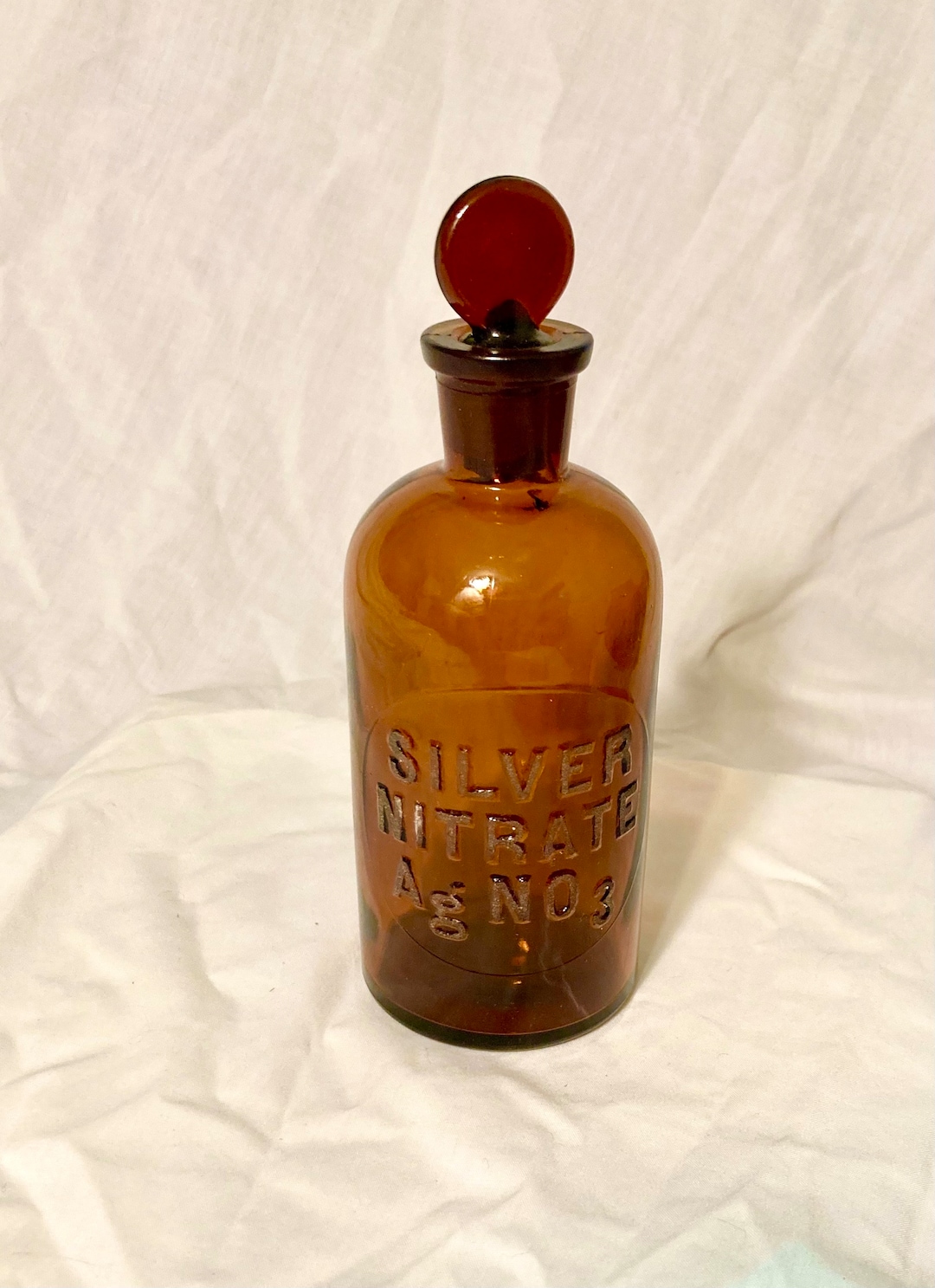 Vintage Silver Nitrate Bottle With Glass Stopper - Etsy