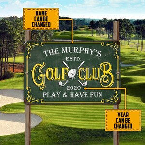 Golf Club Sign, Golfer Gift, Golf Metal Sign, 19th Hole Club Tin Sign ...