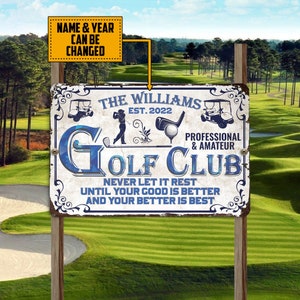 Custom Golf Club Sign, Golf Metal Sign, Men's Golf Tin Sign, Decor for ...