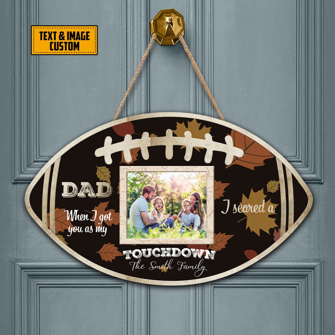 Customize I Scored A Touchdown Wood Sign, Football Player Cut Out ...