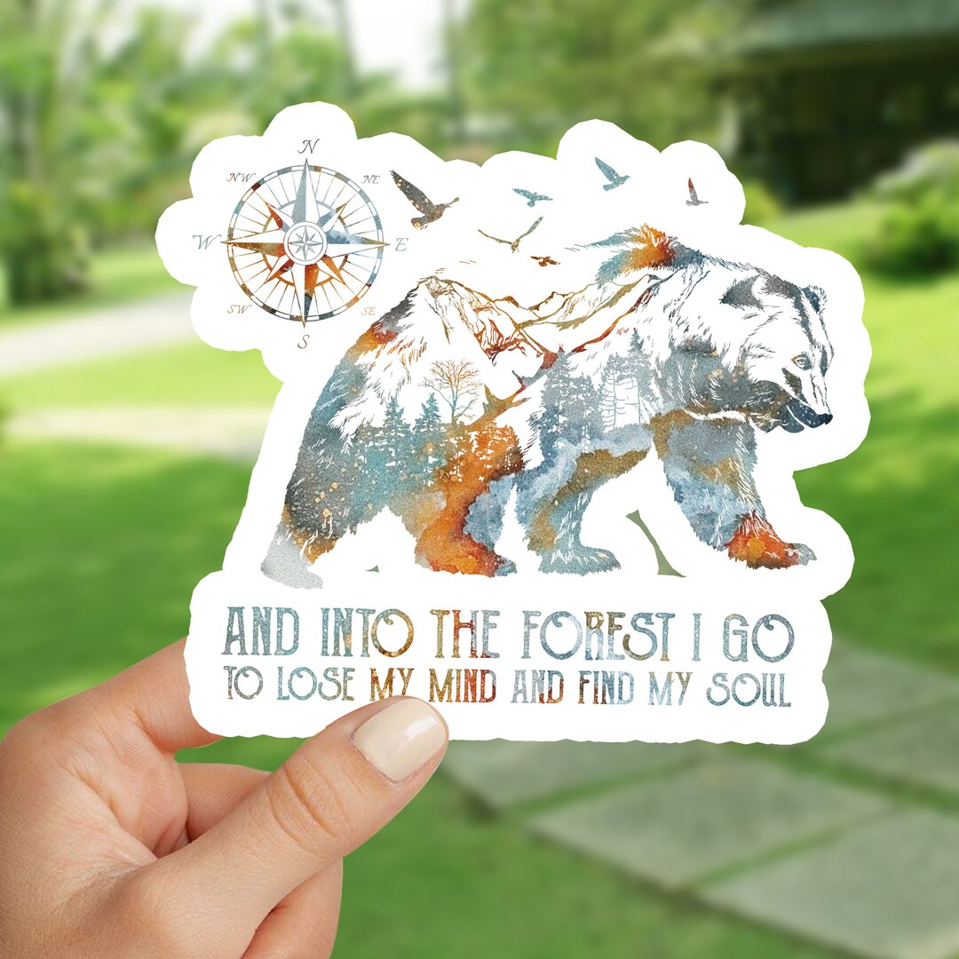 Lose My Mind and Find My Soul Decal, Hippie Bear Sticker, Adventure ...