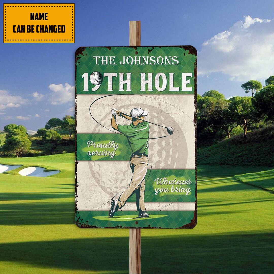 Golf 19th Hole Club Sign, Golfer House Welcome Tin Sign, Golfer Gift ...