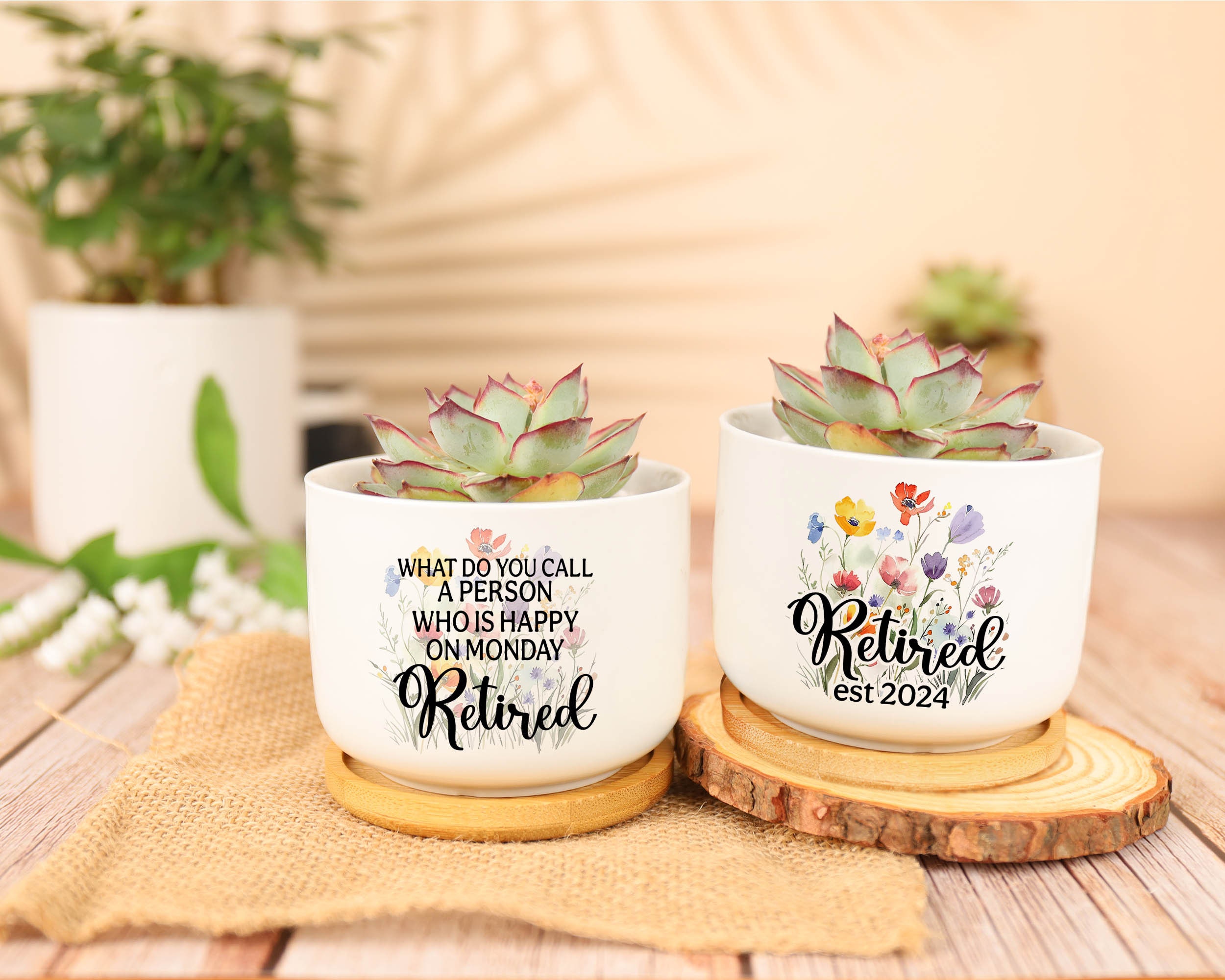 Personalized Retired Planter Pot Funny Retirement Plant Pot Succulent ...