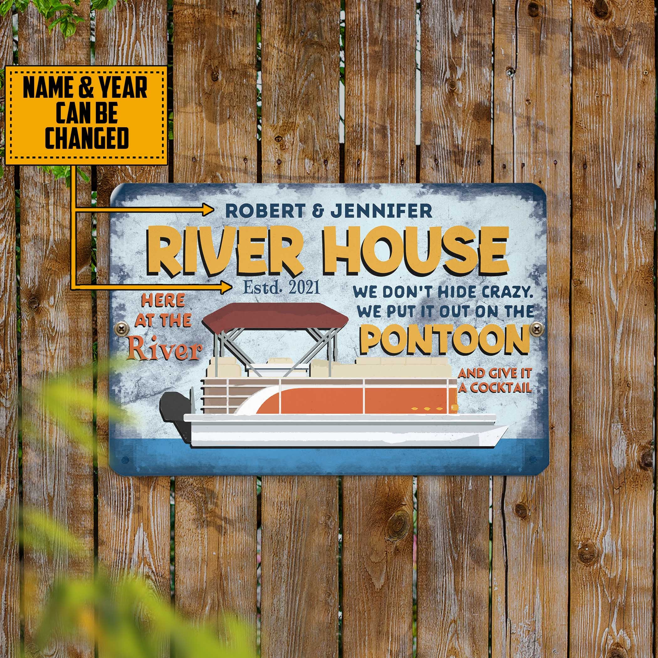 River House Metal Sign, Boating Lake Sign, Lake House Tin Sign ...