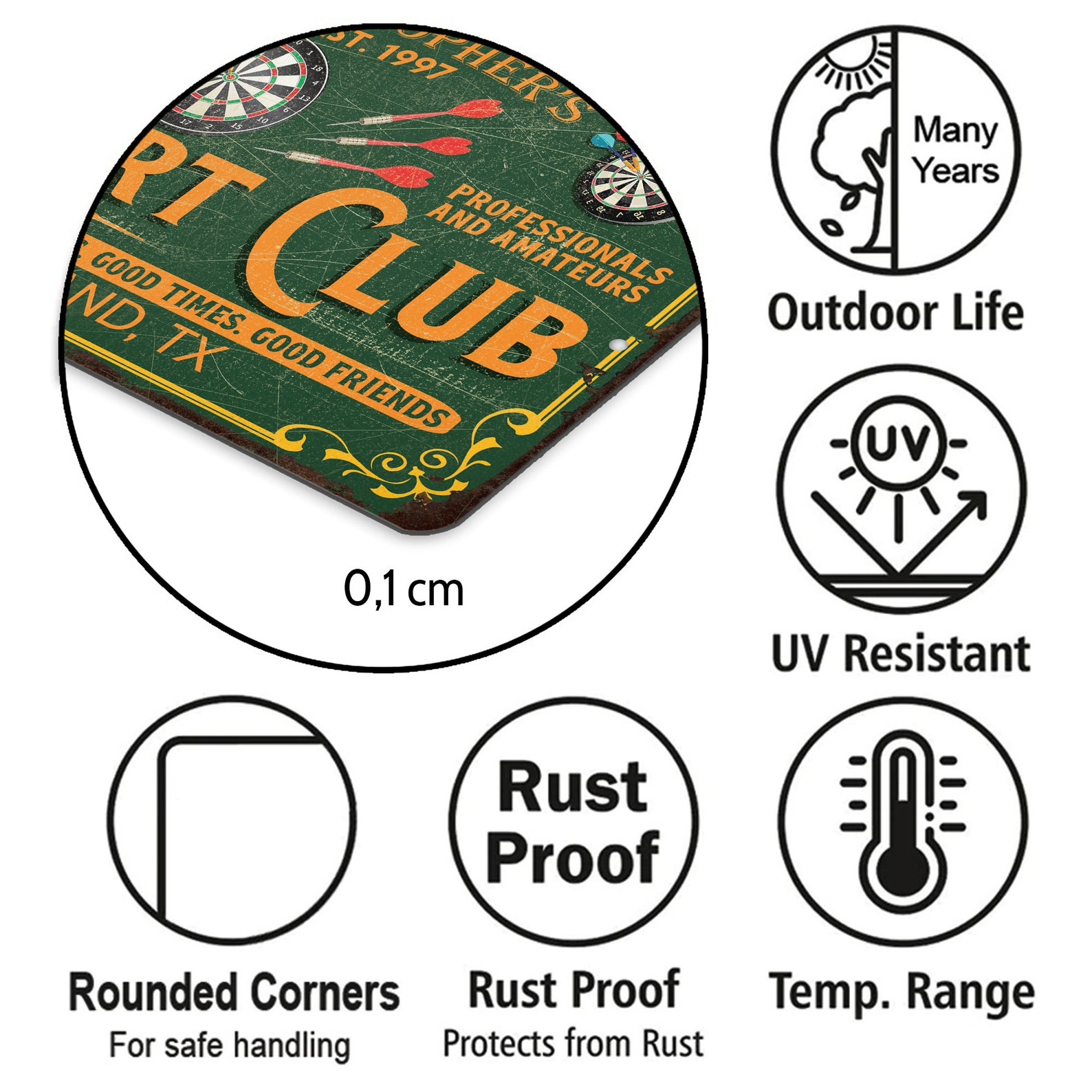 Dart Club Metal Sign, Family Game Room Sign, Darts Tin Sign, Decor for ...