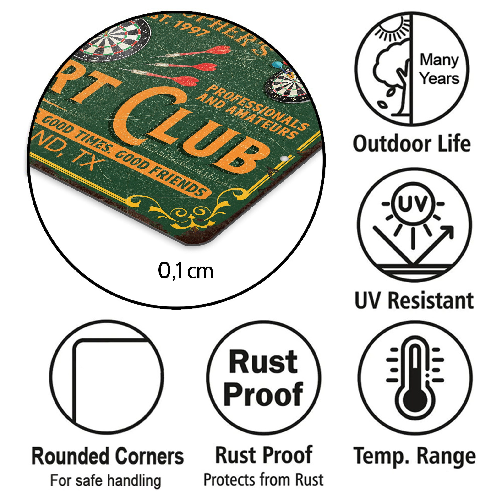 Dart Club Metal Sign, Family Game Room Sign, Darts Tin Sign, Decor for ...