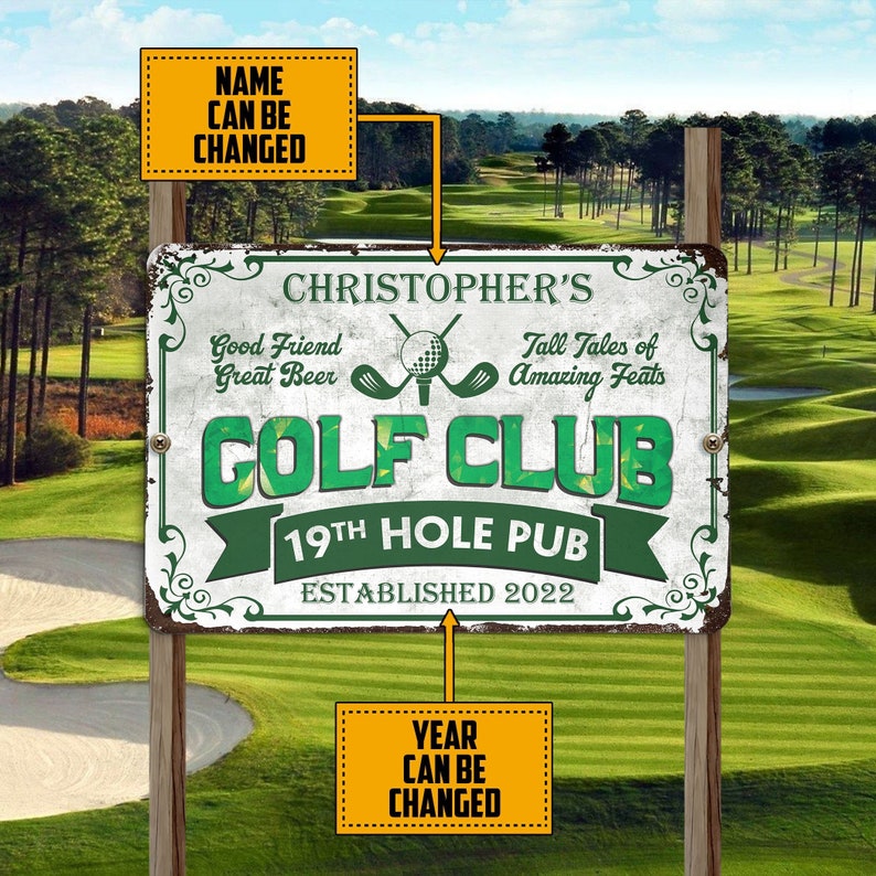 Custom Golf Club Sign Golf Metal Sign Good Friend Great Beer - Etsy