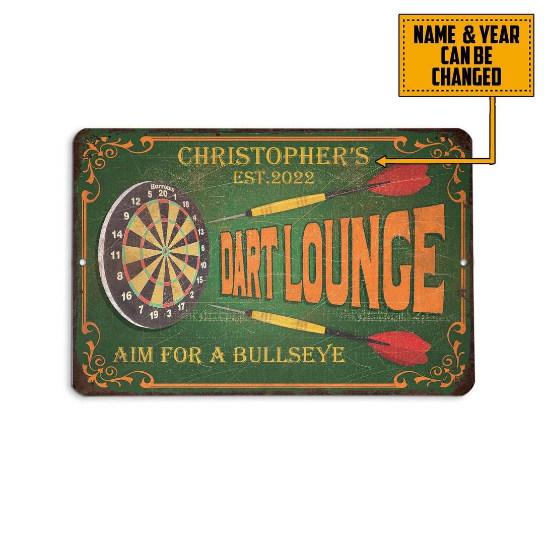 Dart Lounge Sign, Bar Sign, Darts Tin Sign, Family Game Room Metal Sign ...