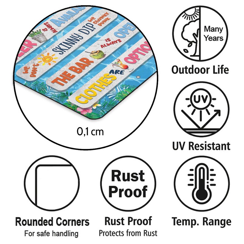 Pool Sign, Swimming Pool Rules Metal Sign, Pool Sign Personalized, Pool ...