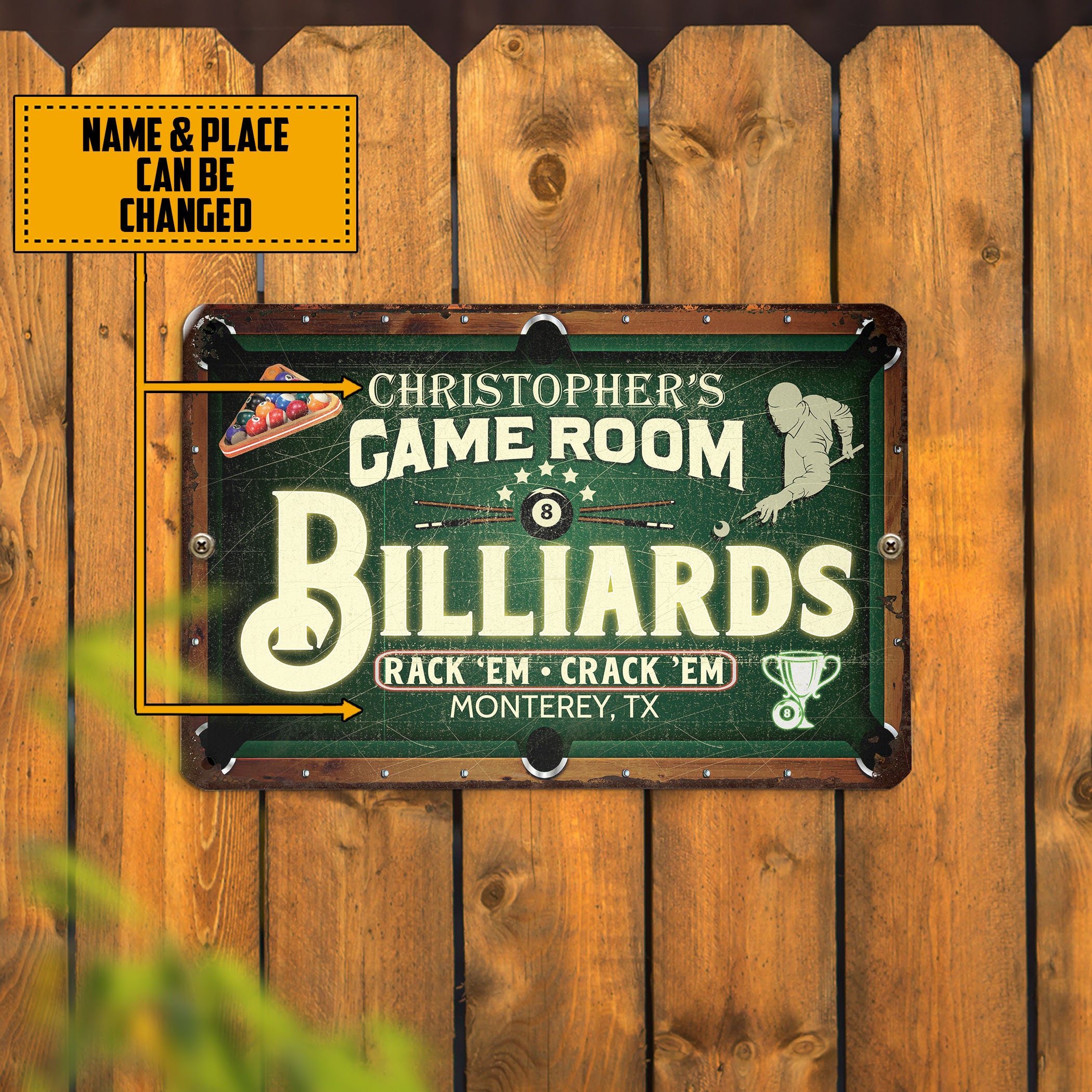 Billiards Room Metal Sign, Family Game Room Sign, Billiards Cave Tin ...