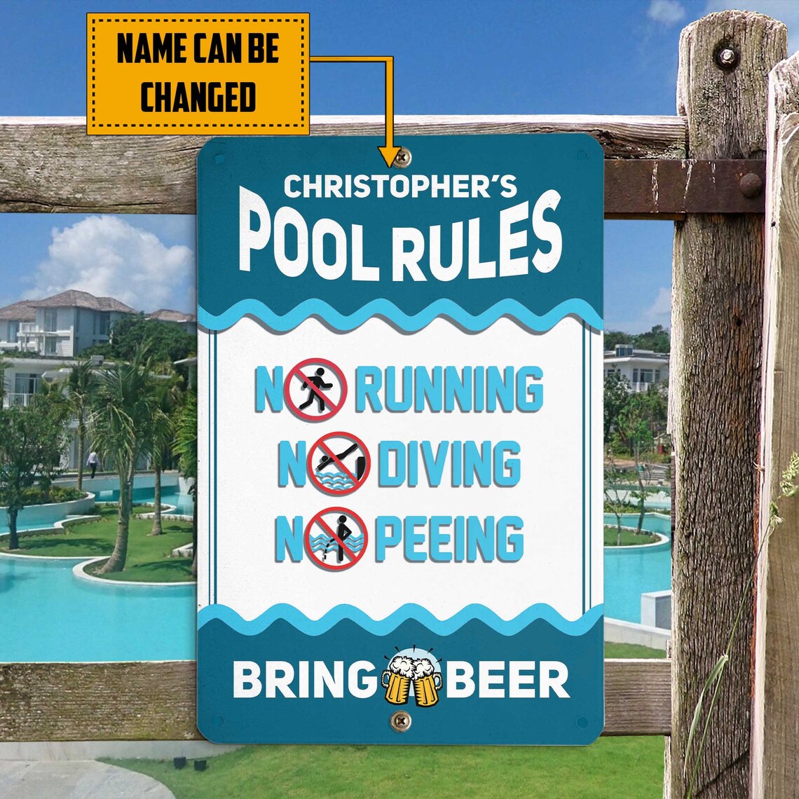 Personalized Swimming Pool Rules Metal Sign, Swimming Pool Sign, Pool ...