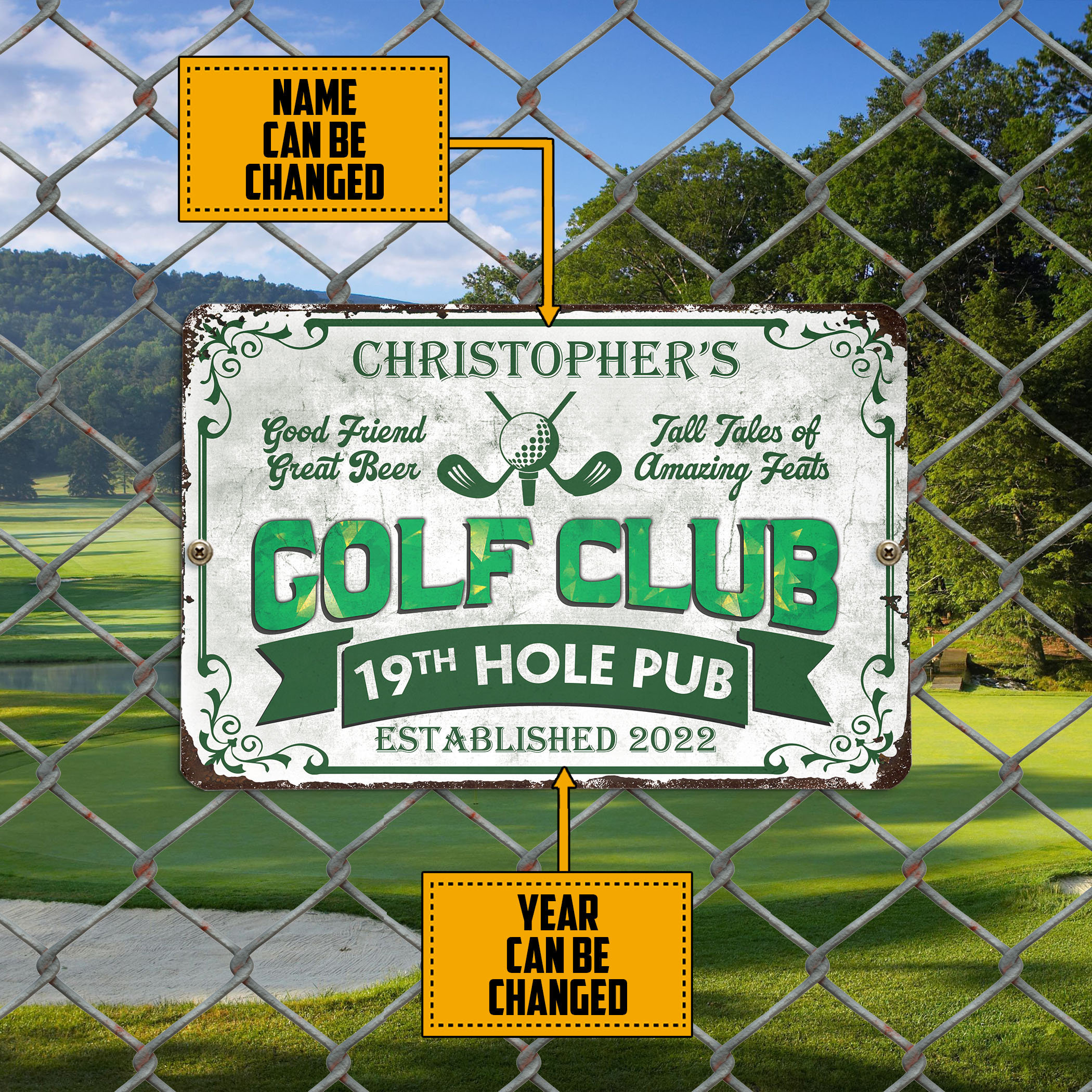 Custom Golf Club Sign Golf Metal Sign Good Friend Great Beer - Etsy