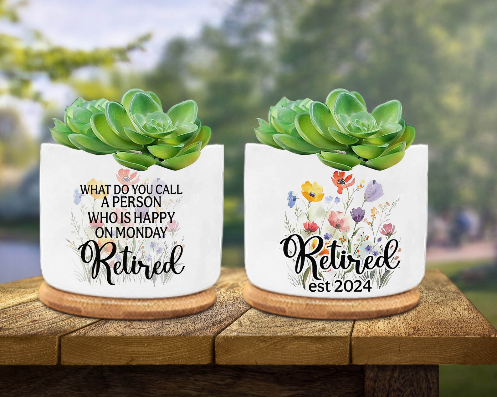 Personalized Retired Planter Pot Funny Retirement Plant Pot Succulent ...