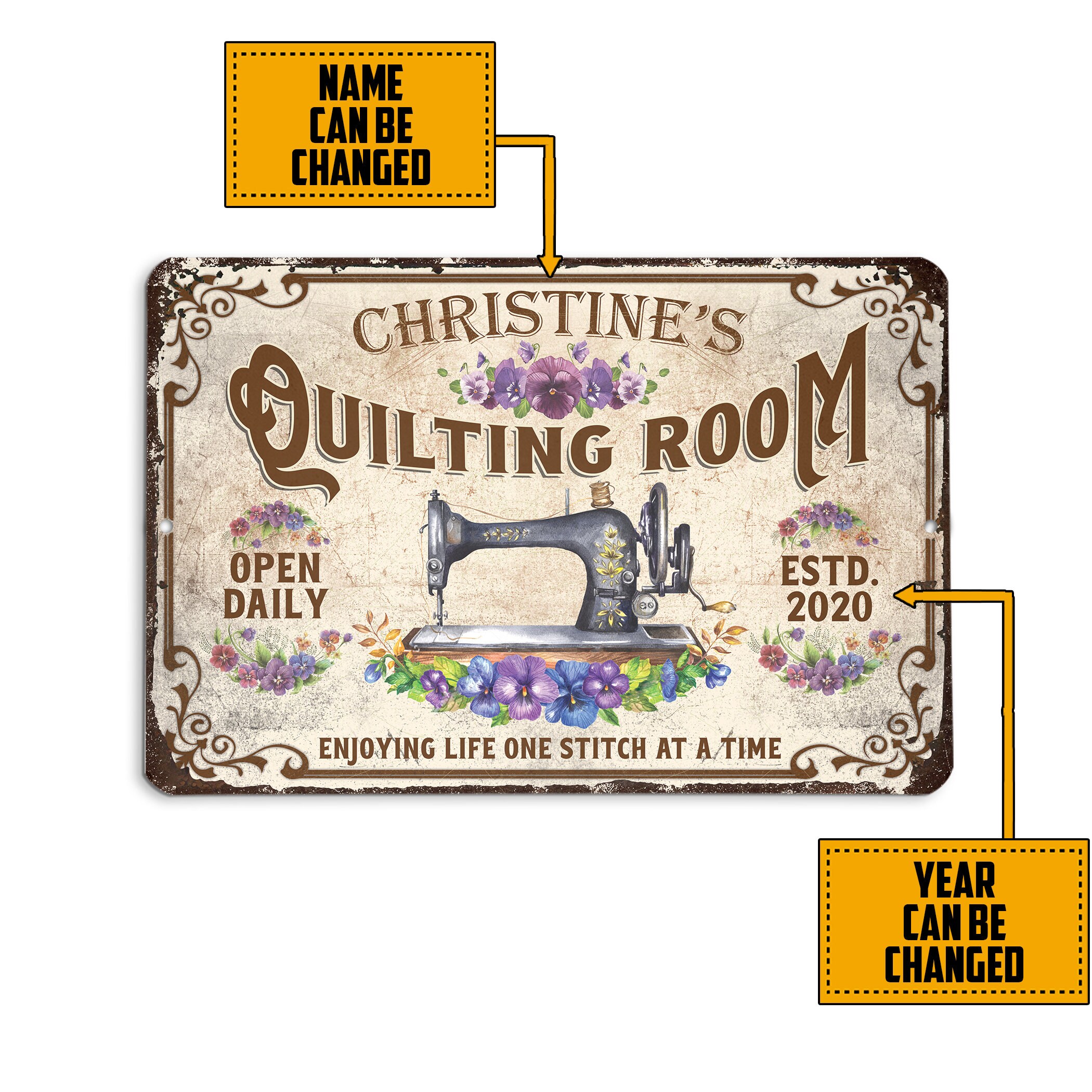 Personalized Quilting Room Metal Sign, Sewing Room Sign Gift for ...