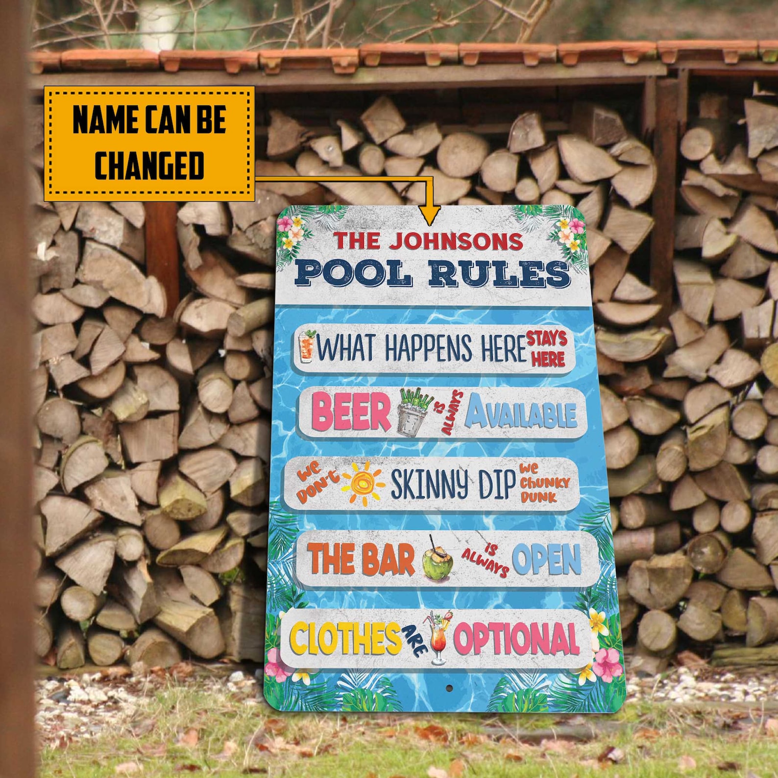 Pool Sign, Swimming Pool Rules Metal Sign, Pool Sign Personalized, Pool ...