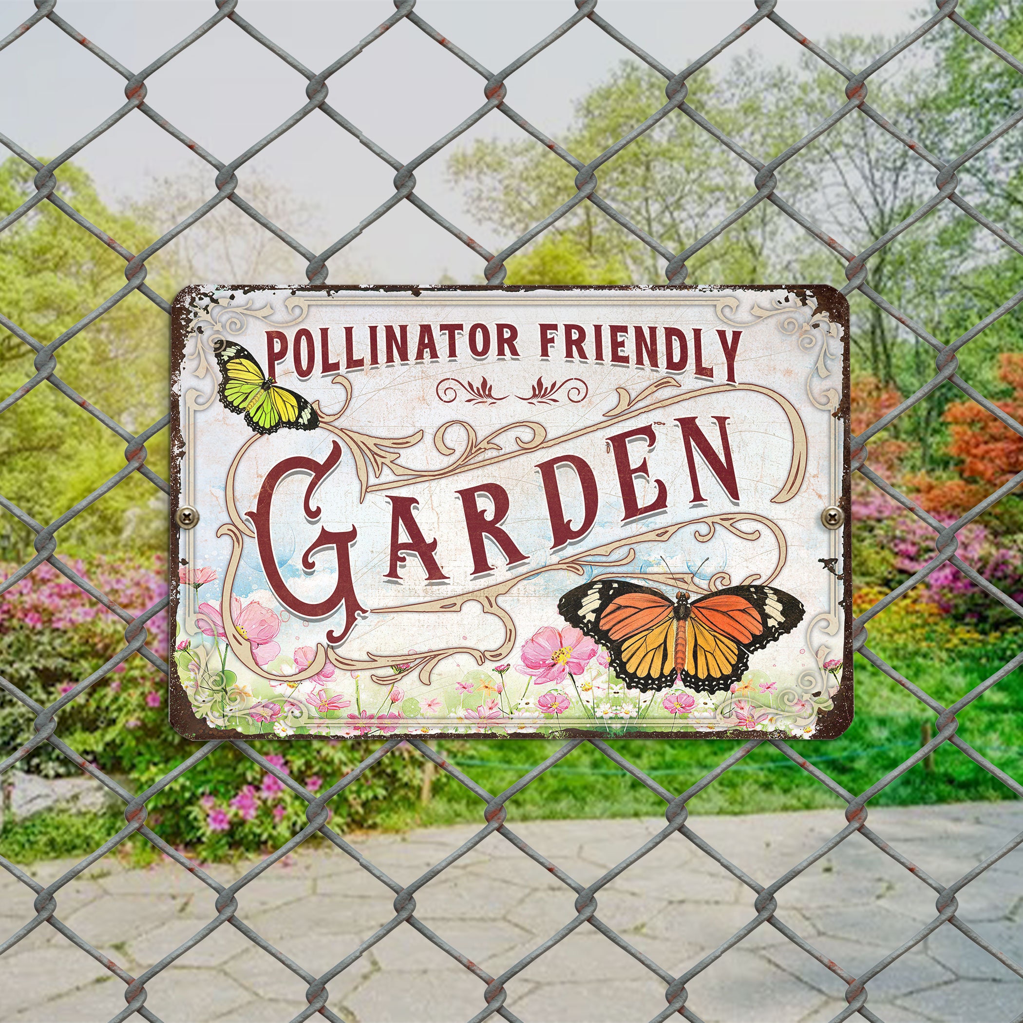 Pollinators Friendly Garden Metal Sign, She Shed Decor, Gardener Garden ...