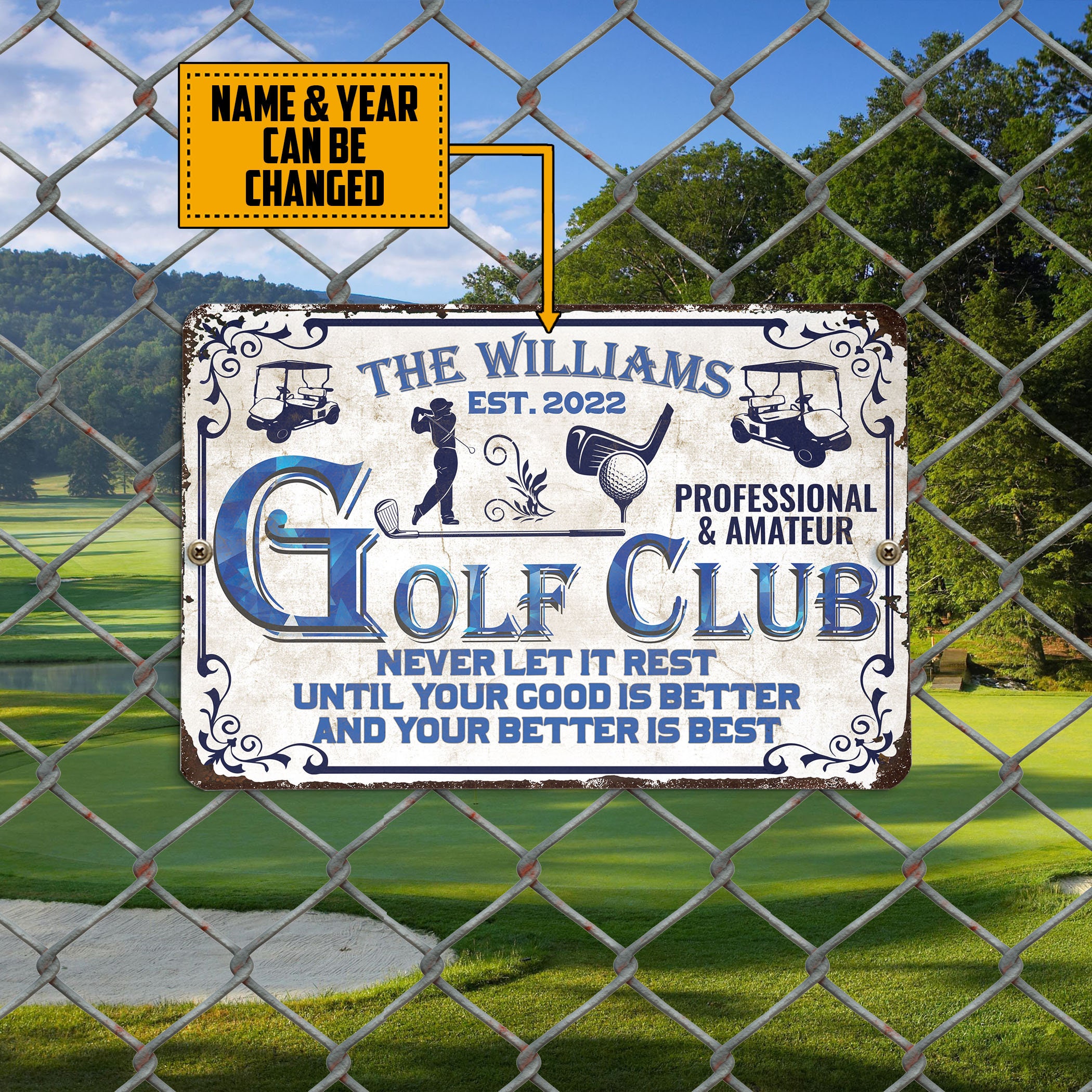 Custom Golf Club Sign, Golf Metal Sign, Men's Golf Tin Sign, Decor for ...