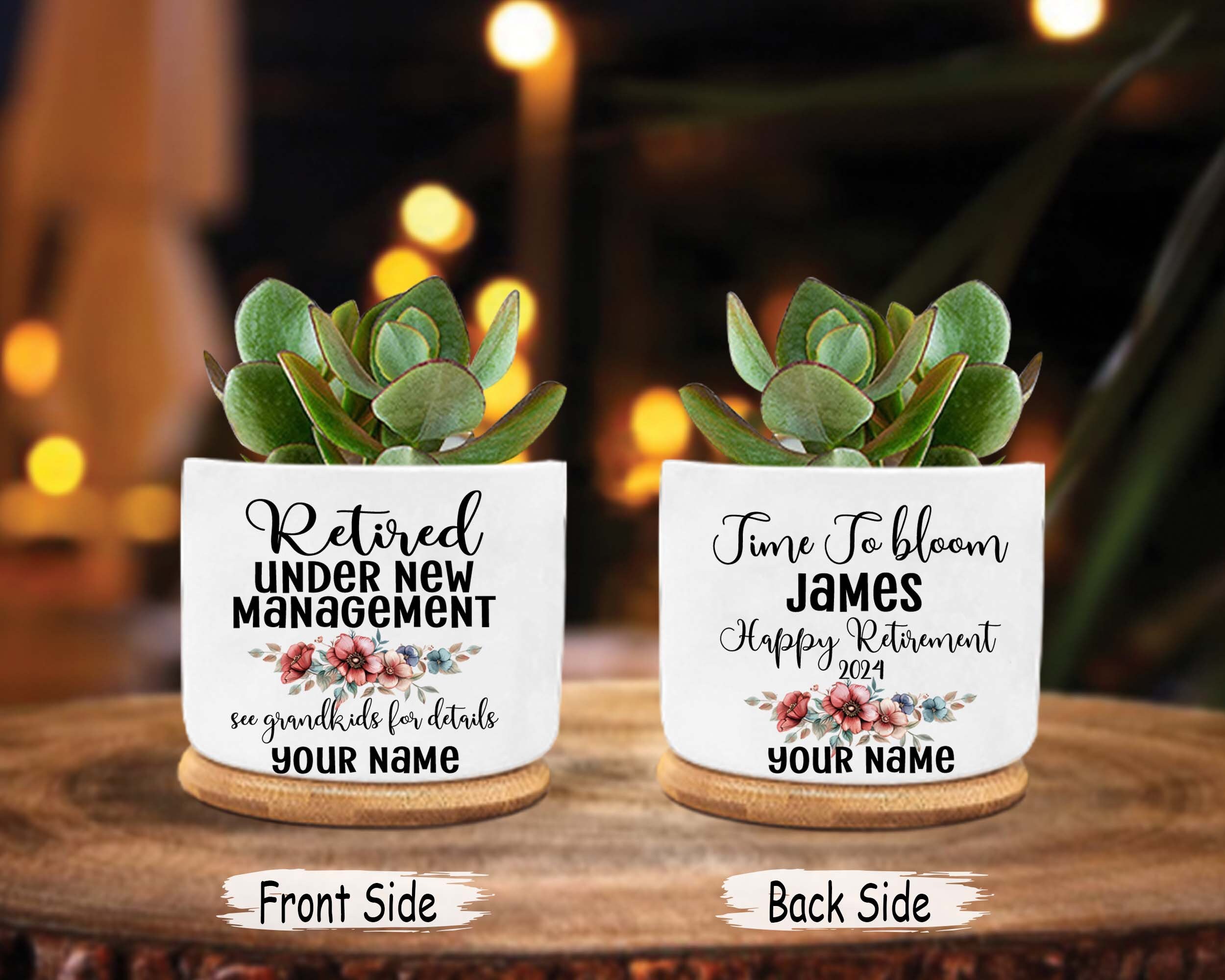 Personalized Time to Bloom Retired Planter Retirement Gift Plant Pot ...