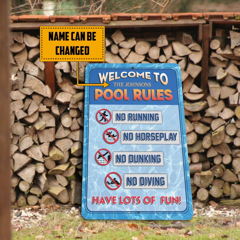 Pool Sign Pool Rules Metal Sign Swimming Pool Sign Pool Bar - Etsy